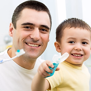 2 Pieces Kids U Shaped Toothbrush 360 Degrees Toddler Toothbrush Soft Silicone Brush Head Tooth Brush U Type Toothbrush for Toddlers Ages 2-6 (Cute Style,2-6 Years)