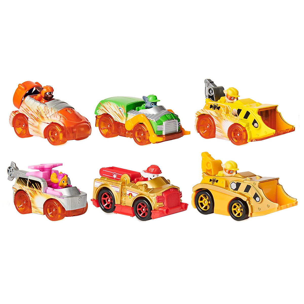 Paw Patrol, True Metal Spark Gift Pack of 6 Collectible Die-Cast Vehicles, 1:55 Scale