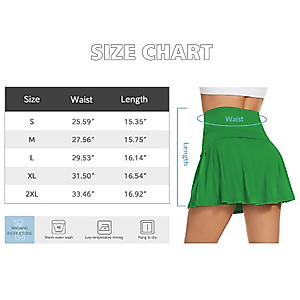 Century Star Tennis Skirts with Pockets for Women Pleated Shorts High Waisted Sports Mini A Line Athletic Golf Running Skirts 09 Green X-Large