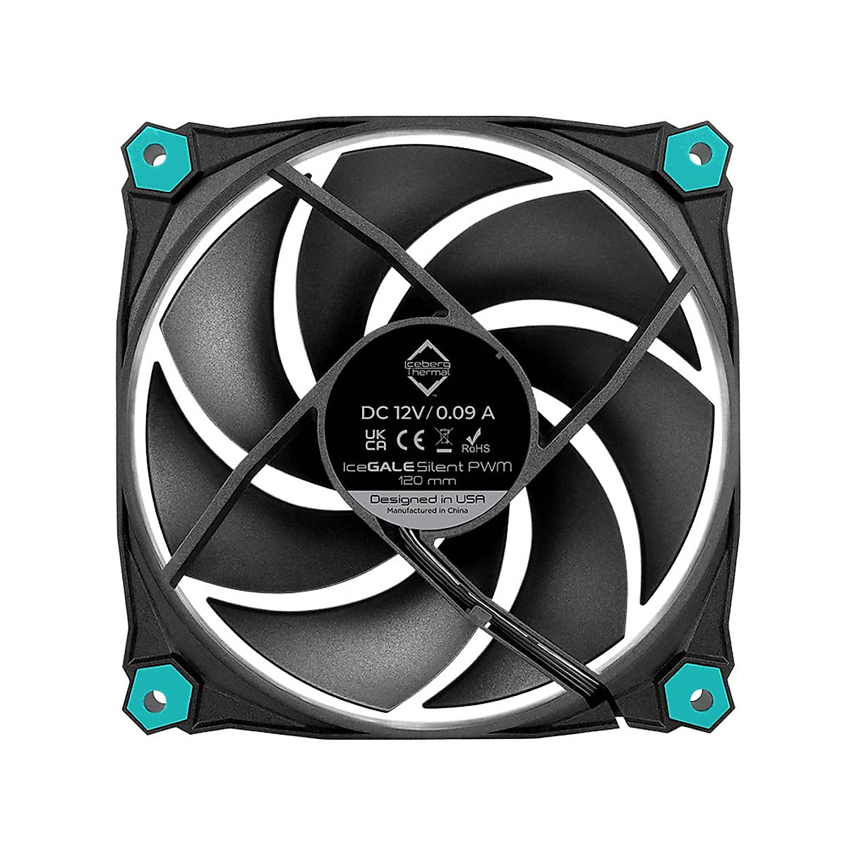 Iceberg Thermal IceGALE Silent PWM 120mm (Black) 3-PACK Quiet Optimized Airflow 4-Pin