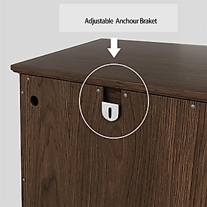 XM-ICE Tilt Out Trash Cabinet, Wooden Trash Can Cabinet with Door Kitchen Hamper Cabinet for Kitchen Dog Proof, Dining Room and Laundry Room, 10-Gallon, Dark Walnut Single