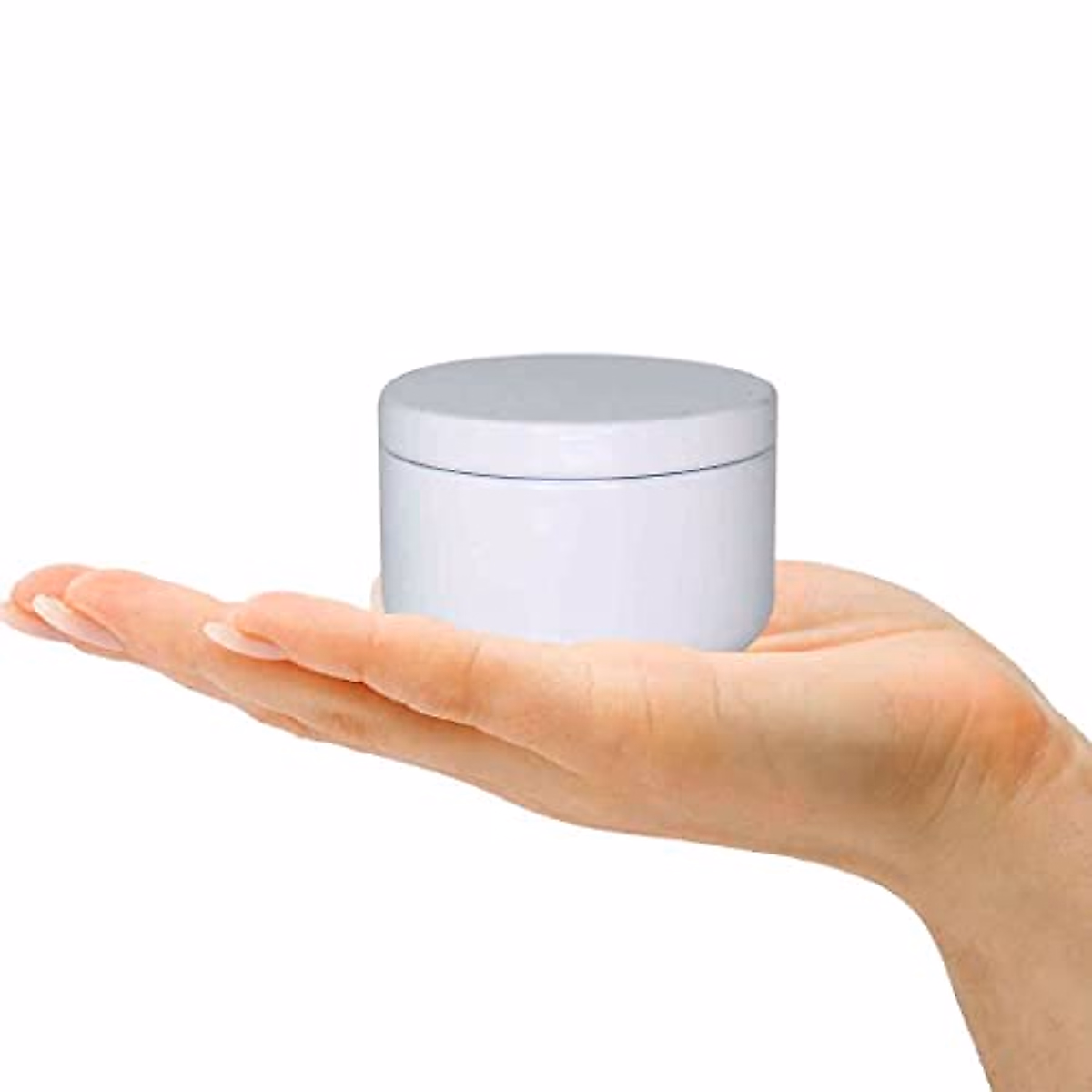 20 Pack 50ml Round White Metal Aluminum Cans Tin Empty Candle Tins Storage Container for DIY Candles Cosmetic Crafts Spice Tea Gift