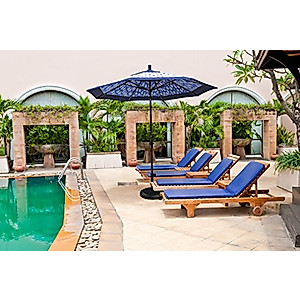 California Umbrella 9' Round Aluminum Market Umbrella, Crank Lift, Collar Tilt, Bronze Pole, Red Olefin