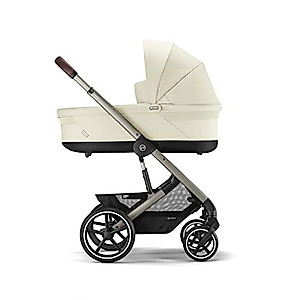 Cybex Balios Cot S Lux Baby Bassinet - Integrated Easy-Carry Handle, Sun Canopy & Spacious, Cozy Interior, Compatible with Cybex Balios S Lux Stroller, Seashell Beige