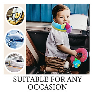 qianliyer Kids Neck Pillow for Traveling - Essential for Toddler Road Trips and Airplane Travel Comfortable Travel Pillow for Kids - Cute Dog Plush Toy with Chin Support Kids