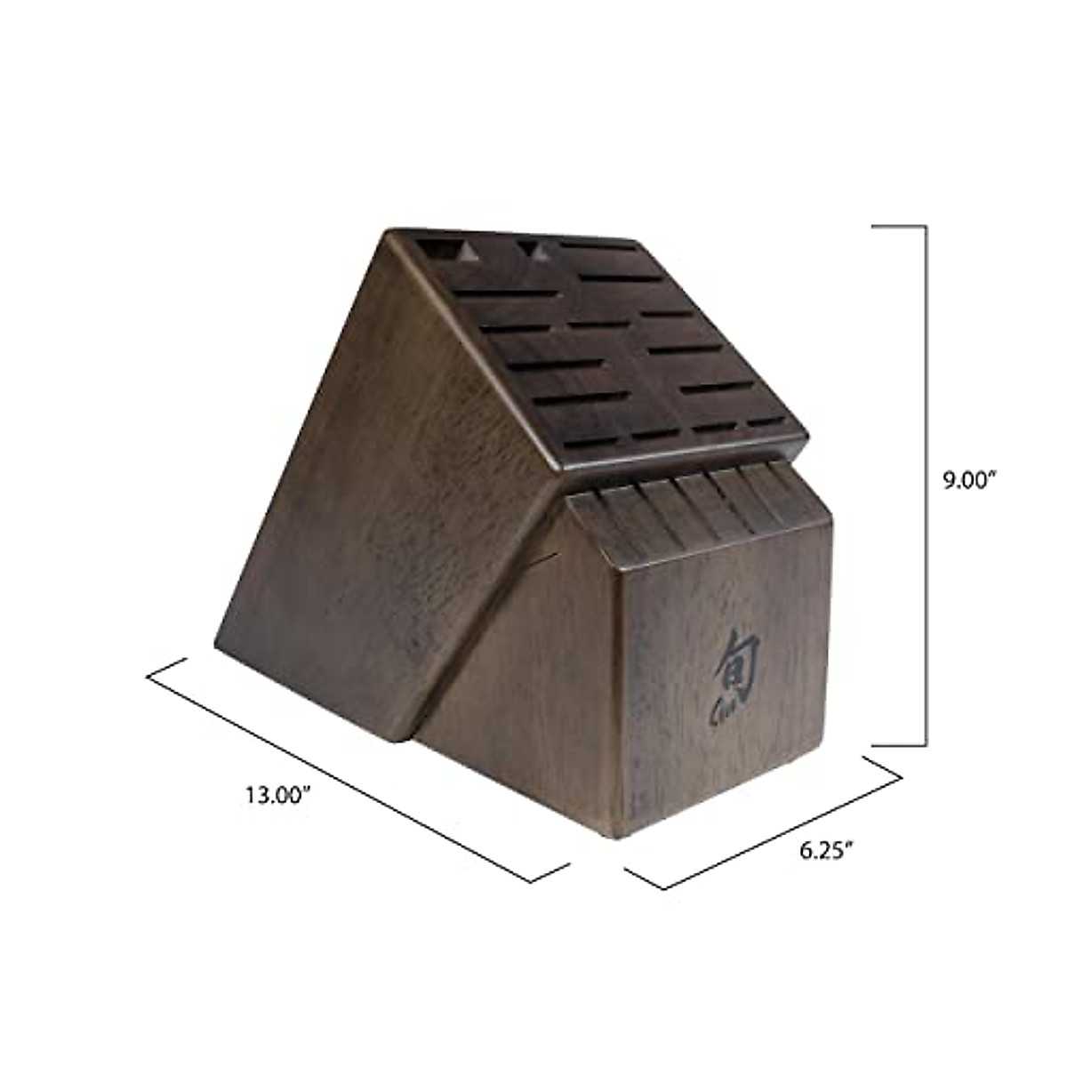 Shun Cutlery 22-Slot Knife Block (Dark), Made from Beautiful Dark-Stained Wood, Authentic, Japanese Universal Knife Block, Knife Holder for Kitchen Counter