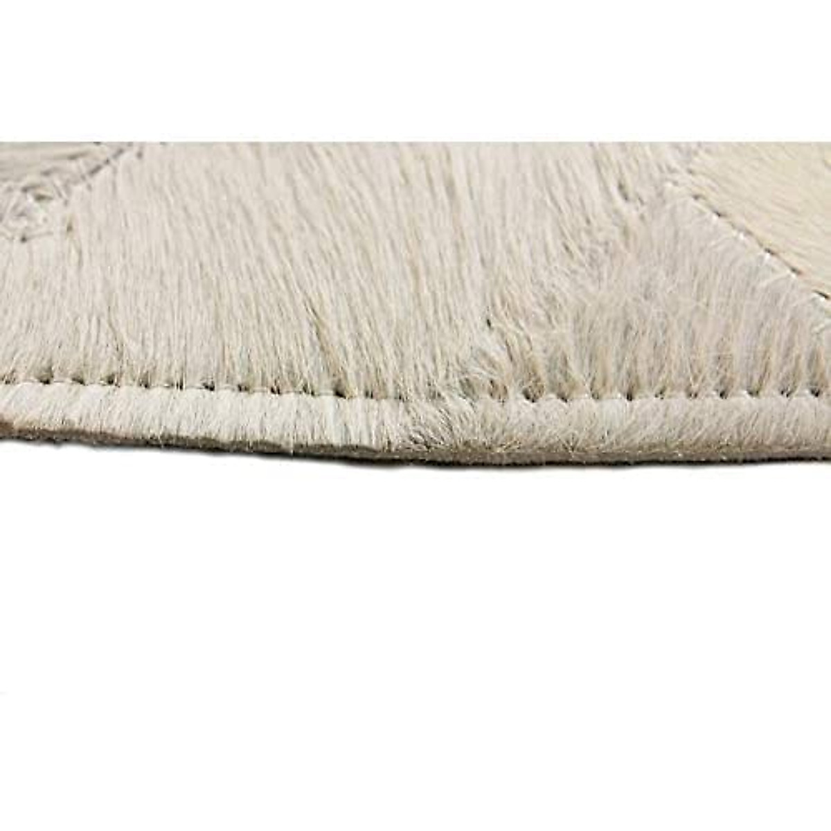 100% Cow Hide Leather Handwoven Flat Weave Patchwork Hand Made Hair Hide Area Rugs Carpet, Beige / Silver, 9.0x12.0 (MC1001-912)