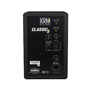 KRK Classic 5 Professional Bi-Amp 5" Powered Studio Monitor (2 Speakers) Pair of XLR Cable + Gravity Phone Holder, Black M