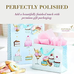 Papyrus 5" Small Gift Bags (Pink Stripes and Hearts) for Birthdays, Bridal Showers, Baby Showers and All Occasions (6 Bags)