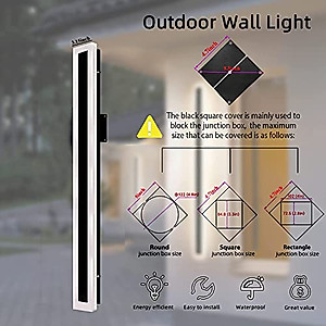 Aidenkid Outdoor LED Wall Lights Modern Wall Mounted Sconce Rectangular Long Strip Wall Lamps White Acrylic IP67 for Garden Terrace Background Wall (RGBCW, 67 INCH)