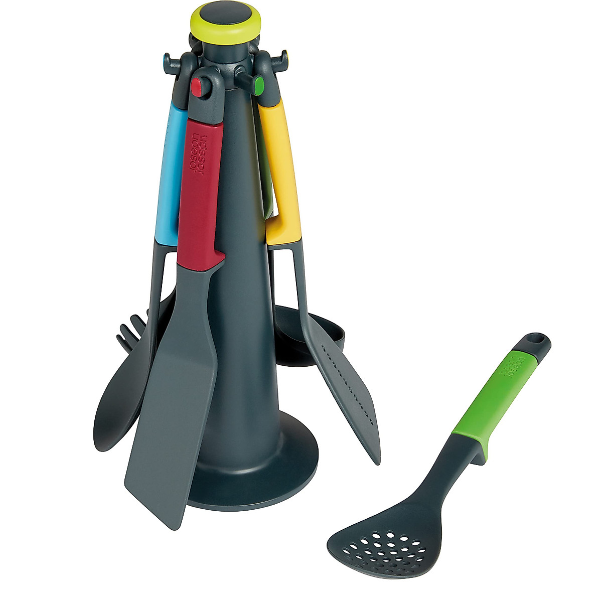 Casdon Joseph Joseph Elevate | Colourful Kitchen Utensil Set for Children Aged 3 Years & Up | Comes with Rotating Storage Stand!