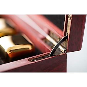 𝗕𝗘𝗦𝗧 𝗚𝗜𝗙𝗧: Amerigo Gold Stainless Steel Whiskey Stones Gift Set in Beautiful Wooden Box - Reusable Ice Cubes for Drinks - Bar Accessories - Whisky Gifts for Men - Chilling Rocks + Ice Tongs