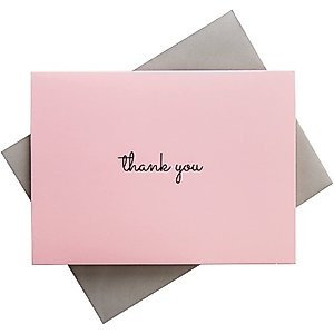 Sweetzer & Orange – Pink Thank You Cards Bulk Box Set of 24 Blank Cards with Envelopes – 4x5.5” - Baby Shower Note Cards, Wedding Thank You Cards or Bridal Shower Thankyou Card