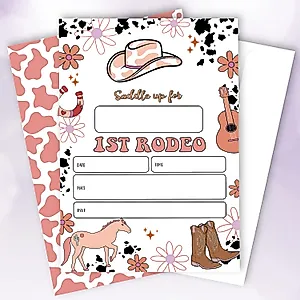 Grapehiker Unisex-Adults Birthday Party Invitation Set, 20 Cards with Envelopes, Multicolor, Includes Patterns and Lines for Writing Details