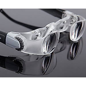 TV Magnifying Glass 2.1X Handsfree Binocular Glasses Reading Aid 0 to +300 Degree Adjustable Far-Sightedness Magnifier for Macular Degemeration,Birthday Christmas Gift for Seniors(for Hyperopia)