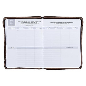 Christian Art Gifts 2024 18 Month Women's Large Vegan Leather Personal Planner Organizer w/Zipper Closure: Trust in the Lord Bible Verse for Daily, Weekly, Monthly Planning, Agenda, Work, Brown Floral