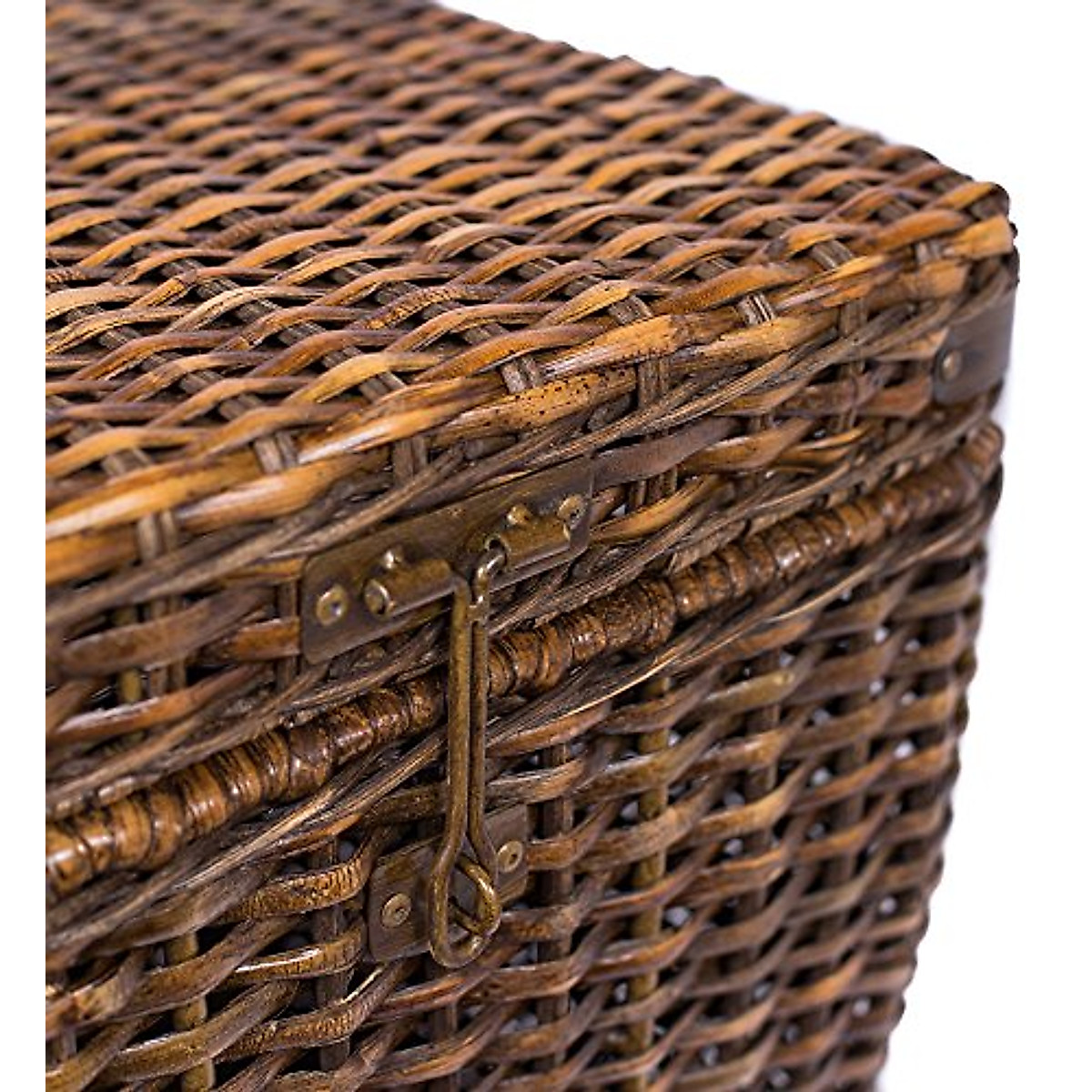 BIRDROCK HOME Rattan Peel Storage Cube with Removable Lid - Spacious Woven Organizer for Shelves - Natural Brown Decorative Cubby for Shoes, Books, Home Decor, and Office - Stylish 16.5 Inch Square