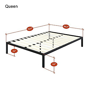 PrimaSleep 14 Inch Modern Metal Platform Bed Frame/Easy Assembly