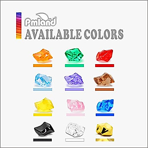 PMLAND 550 Pcs Clear Acrylic Fake Ice Rocks Crystals Gems Cubes Diamonds -3Lbs Bulk Bag for Vase Filler Table Scatter Party Wedding Arts Crafts Decoration