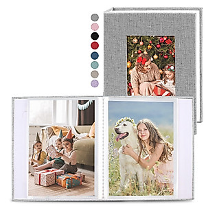 vivinin 2 Pack Photo Album 4x6, Linen Cover Photo Album, Small Photo Album Book for 36 Pockets Hold 72 Pictures, Picture Book for Photos Family Anniversaries Baby Vacations（gray)