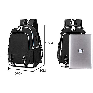 jupkem Stranger Hawkins Middle School AV Club College USB Charging Backpack Laptop Bag Travel Bookbag Over 6 Years Old