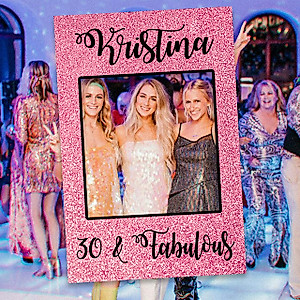 BannerBuzz Custom Forty & Fabulous Photo Frame, Photo Booth Frame, can use it as Props For Decorations, Looks Attractive, Selfie Photo Frame (36"x48", Design 05)