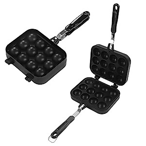 12 Holes Takoyaki Maker, Double Sided Takoyaki Pan Baking , Nonstick Grill Pan Takoyaki Grill Cake Pan, Japanese Octopus Meat Ball Maker for Pancake Ball Cooking Plate