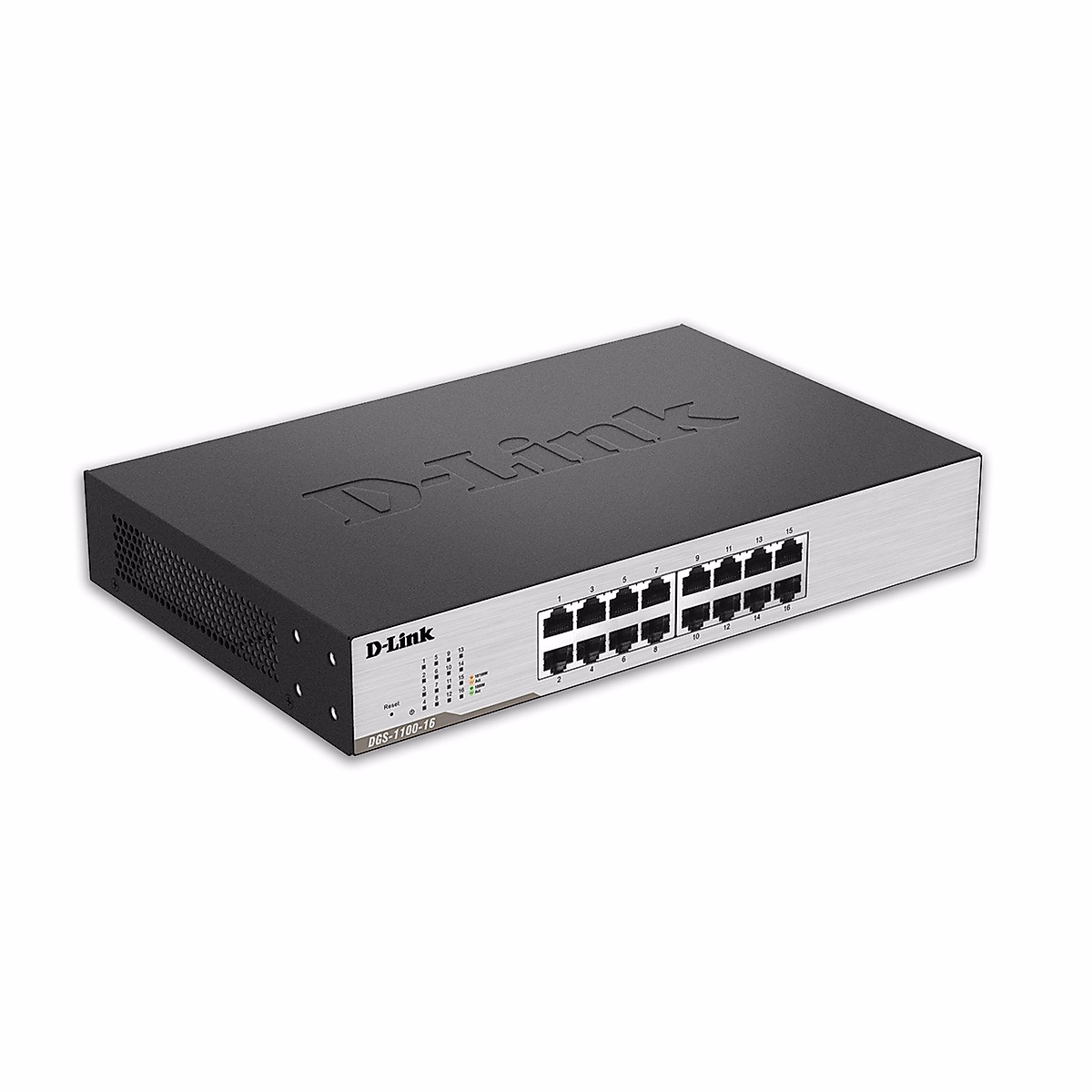 D-Link Fast Ethernet, 16 Port Easy Smart Managed Gigabit Network Internet Desktop (DGS-1100-16), Black