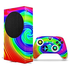WraptorSkinz Skin Decal Vinyl Wrap compatible with the XBOX Series S Console and Controller Rainbow Swirl (GAMING CONSOLE NOT INCLUDED)
