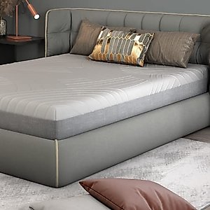 KOMFOTT 8 Inch Mattress Full Size, Cooling-Gel Memory Foam Mattress with Bamboo Charcoal Layer for Pressure Relief, Medium Firm Mattresses with Jacquard Cover, CertiPUR-US Certified Mattress in a Box