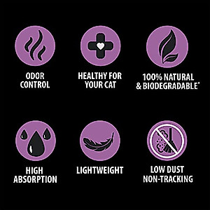 (1 Bag) Skoon All-Natural Cat Litter -Lavender Scent- light-weight, non-clumping, low maintenance & eco-friendly. Absorbs & seals liquids for best odor control