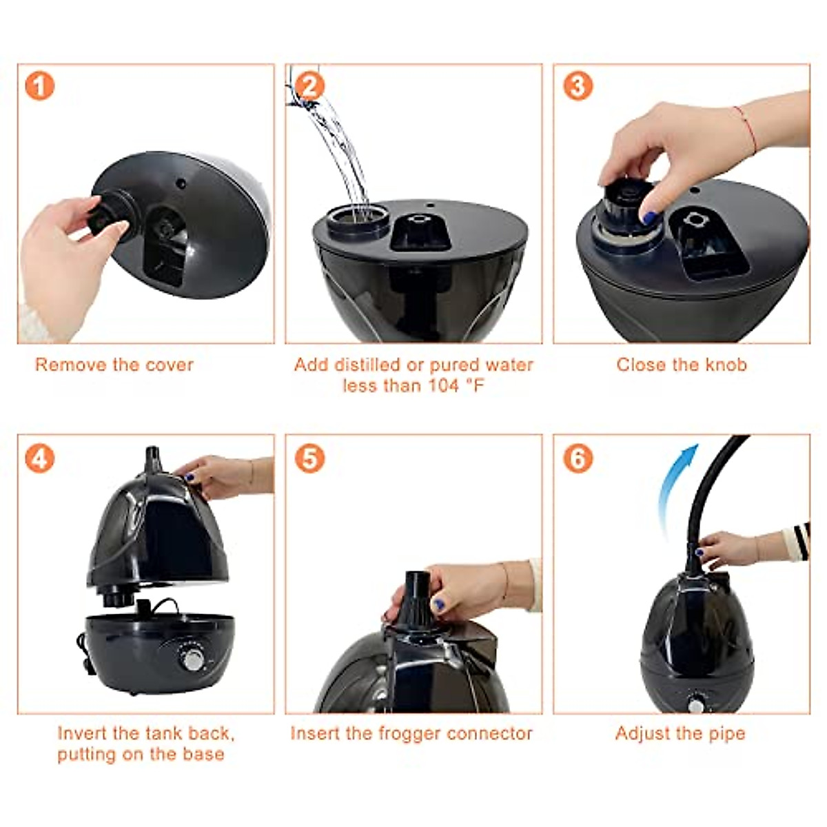 PetierWeit Reptile Fogger Large Tank Reptile Humidifiers Adjustable Fogger Mister for Reptiles Terrarium Humidifier with Extendable Hose Ideal for Reptiles Amphibians Vivarium