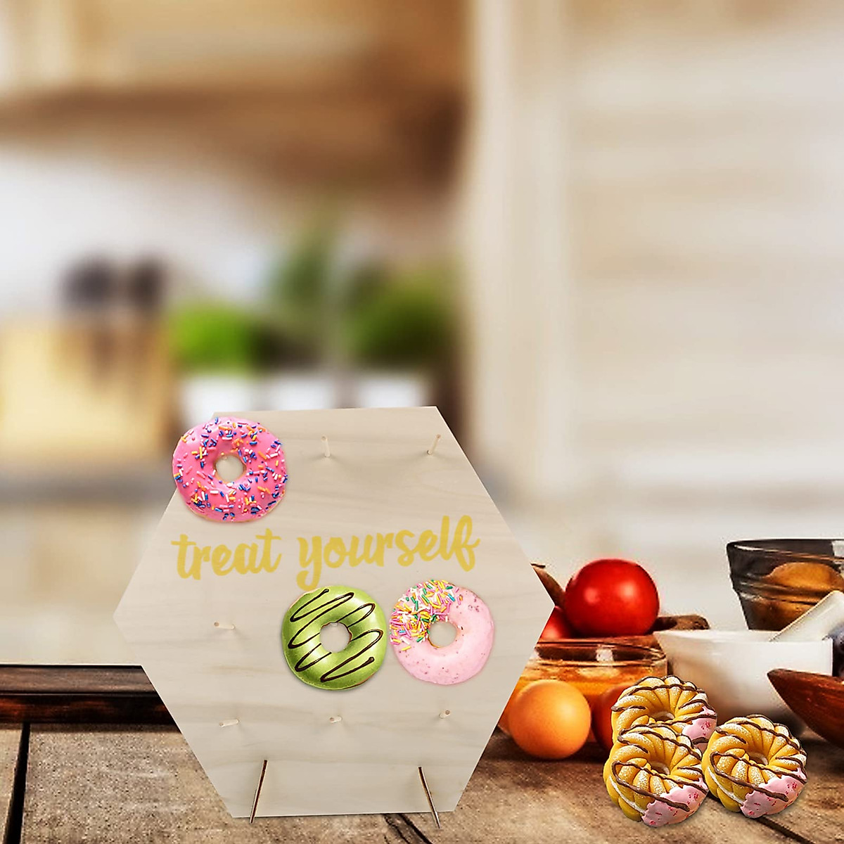 BESTOYARD 2 Sets Wooden Donut Stand Donut Display Easel Stand Donut Board Dessert Display Stand Donut Stand Wedding Doughnut Rack Donuts Stand Donut Stand for Bakery Baby Buffet Table Frame