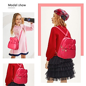 KL928 Girls Mini Backpack Bowknot Polka Dot Cute Small Daypacks Convertible Shoulder Bag Purse for Women