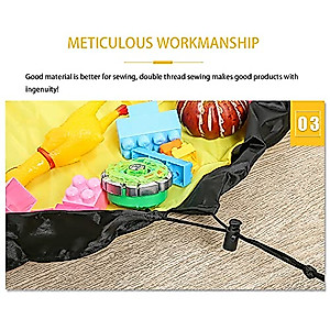 2-in-1Toy Storage Basket with Large Play Mat,Large Blanket Toys Chest Case Bag Kids Room Drawstring Bins Box Floor Activity Buckets