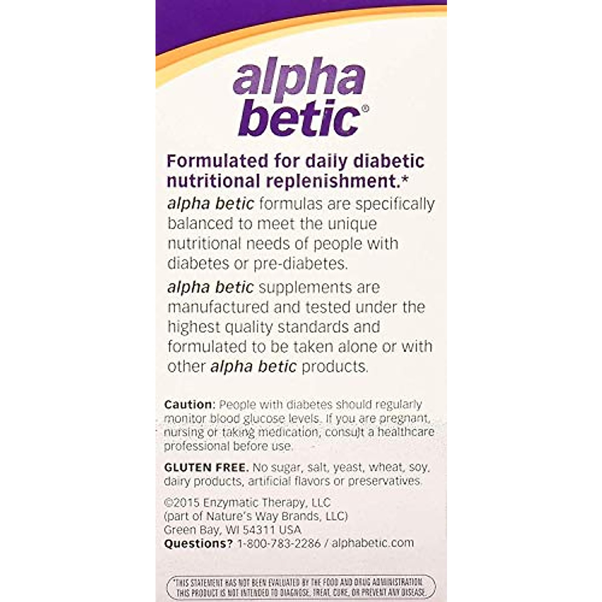Alpha Betic Once Daily Multivitamin for Diabetics, Gluten Free, Sugar Free, Extended Energy Dietary Supplement, 30 Tablets (3 Pack)3