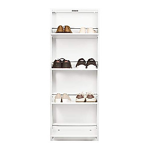Mabel Home Modern 3 & 4 Drawer Shoe Cabinet, 3-4Tier Shoe Rack Storage Organizer, (White) (3 & 4Tier) (4 Tier)