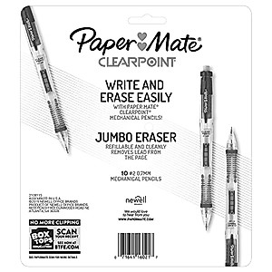 Paper Mate Clearpoint Mechanical Pencil, 0.7 mm, Assorted, Refillable, 10-pack