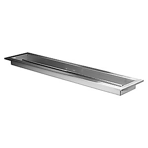 Celestial 36" x 6" Commercial Grade Linear Drop-in Fire Pit Pan w/Burner, 16 Gauge Stainless Steel, 65,000 BTU, Beveled Lip for Extra Strength, Natural Gas or Propane, for DIY Outdoor Gas Fire Pits