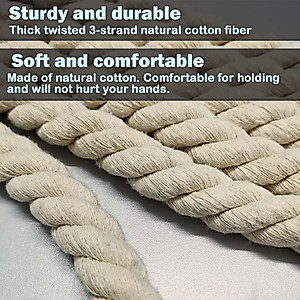 25Ft Tug of War Rope for Field Day, Natural Cotton Tug of War Rope for Kids and Adults Tug of War Rope for Family Reunion, Party Games, Summer Campe, Camping Games, Outdoor Games, Team Building