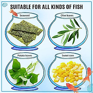 Jetec 8 Pieces Fish Seaweed Clip Plant Suction Cup with Clip Feed Holder Clip for Aquarium Fish Tank Accessories