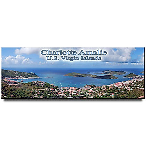 Charlotte Amalie Panoramic Fridge Magnet US Virgin Islands Travel Souvenir