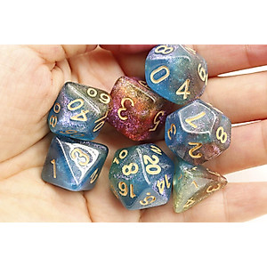 DND Dice Polyhedral 7-Die Dice Set for D&D Dungeons & Dragons Role Playing Gaming Ocean dice