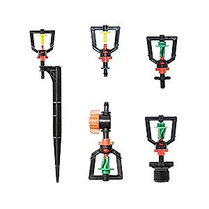 Aveanit 5 Pack 360 Rotary Sprinkler Nozzle Garden Drip Sprayer Hanging Humidifier Sprayer (Color : C, Quantity : 1)