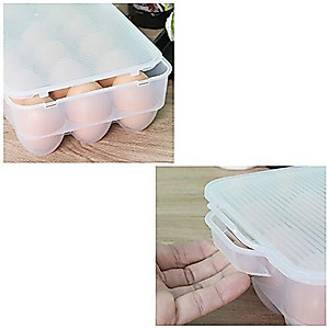 Begale 4-Pack Clear Plastic Egg Storage Holder, Egg Holder Case For Refrigerator