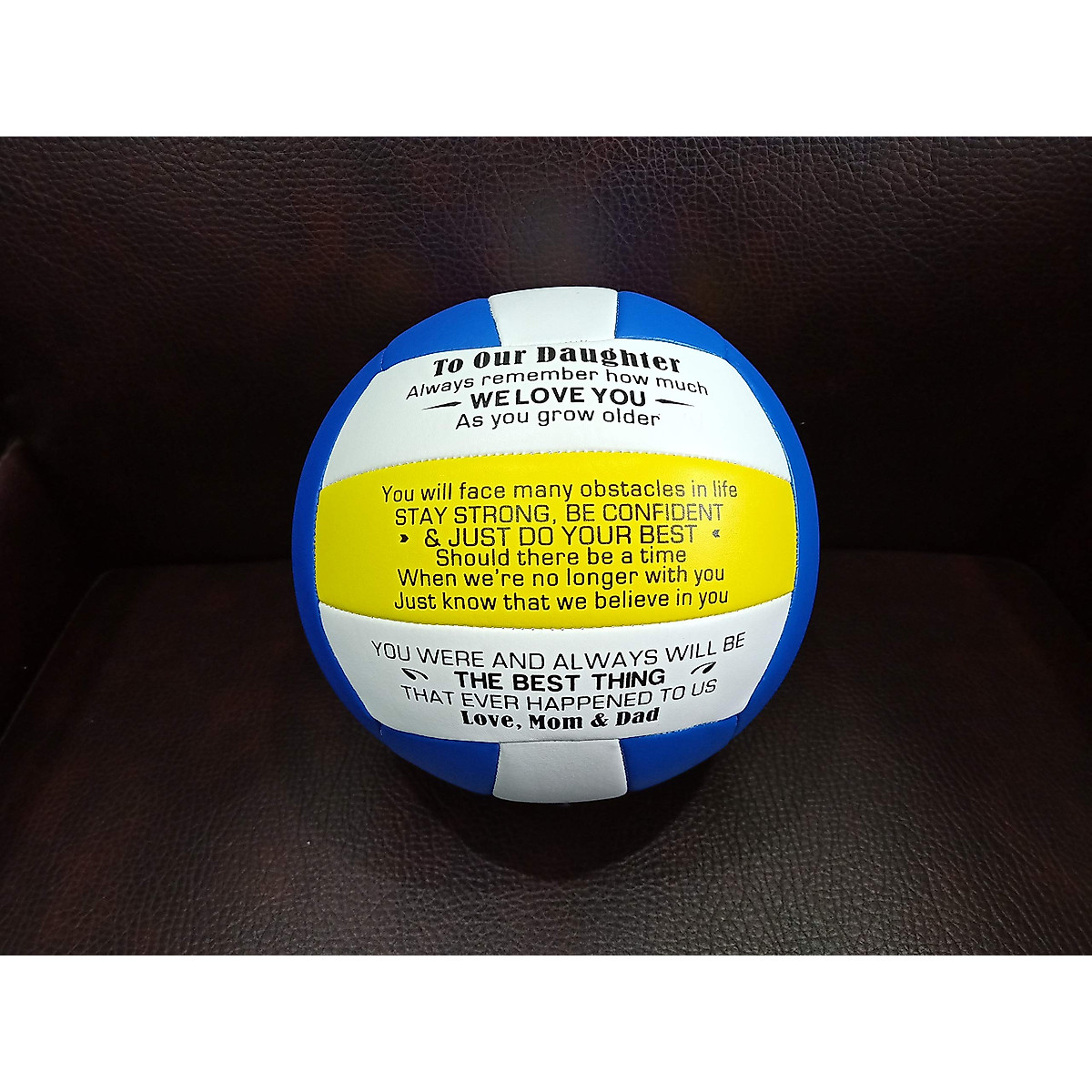 Uloveido to Our Daughter Volleyball Indoor Outdoor Ball Special Birthday Gifts for Daughter from Mom and Dad Y605 (Blue/White/Yellow)