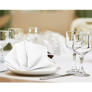 Utopia Home [24 Pack, White] Cloth Napkins 17x17 Inches, 100% Polyester Dinner Napkins with Hemmed Edges, Washable Napkins Ideal for Parties, Weddings and Dinners