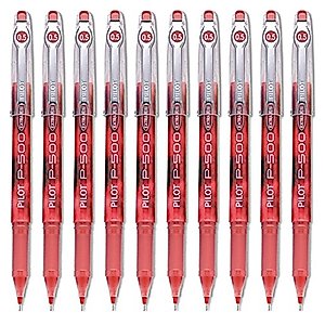 Pilot Precise P-500 Gel Rolling Ball Pen, Extra Fine 10 Pens (Red)