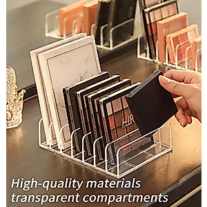 yzexi 2 Pcs Eyeshadow Palette Organizer Use for Bathroom Countertops, Wardrobe, Shelf, Drawer, Sunglasses, Wallet, Contour Kit (Cosmetic Storage Box Small&Large) Makeup (Clear), 7.08x5.12x1.97 in