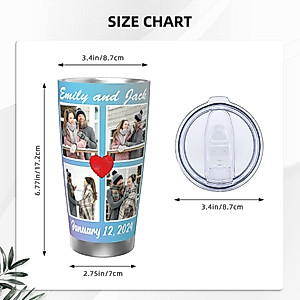 Generic 20oz Personalized Tumbler with Photo Names, Custom Insulated Tumbler Personalized Coffee Mug Custom Cups, Personalized Gifts for Women Men,Style 2